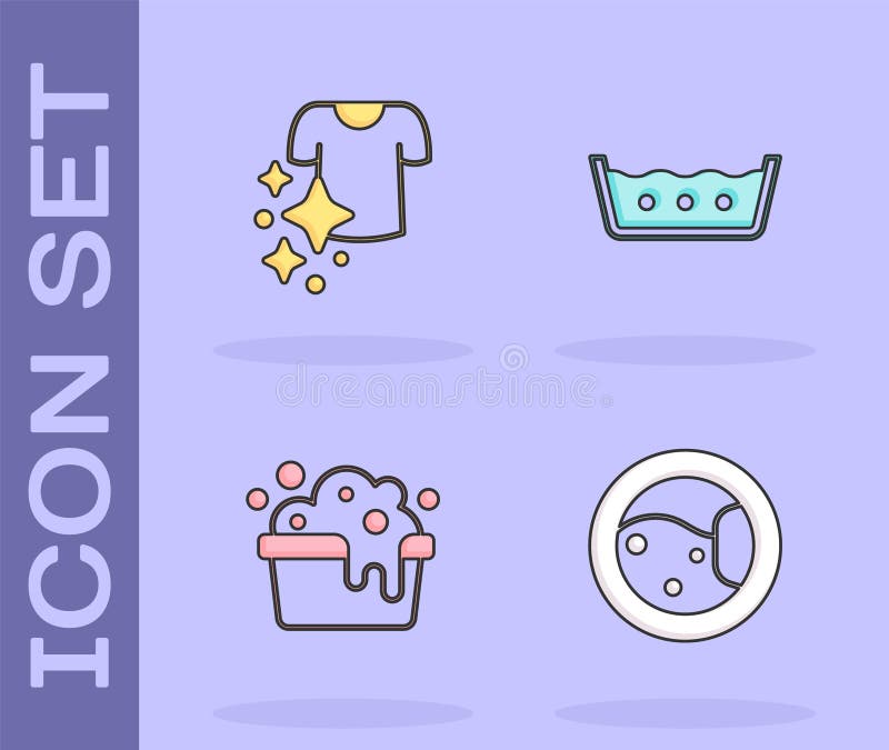 Set Washer, Drying Clothes, Basin with Soap Suds and Temperature Wash ...