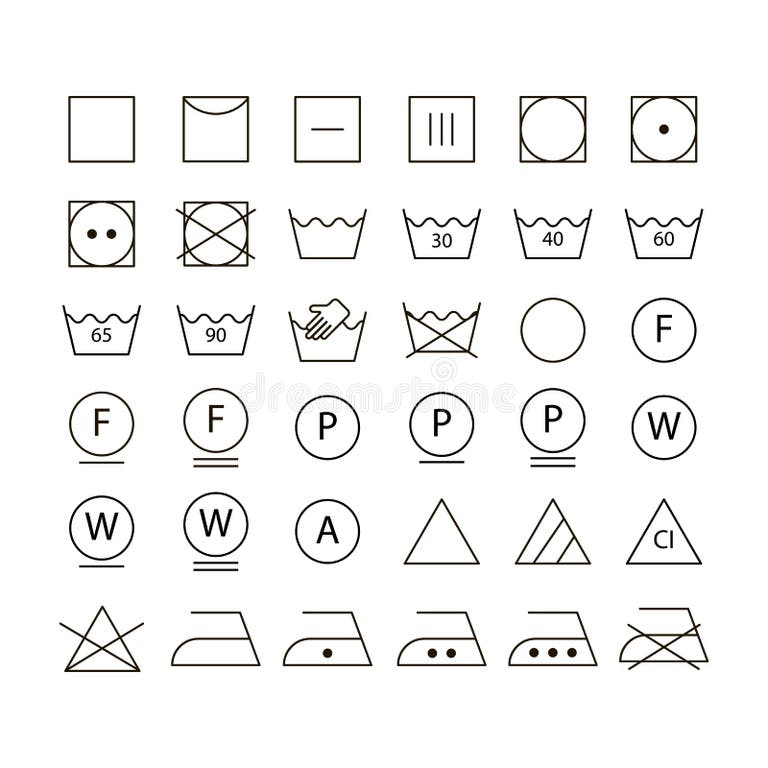 Washing Textile Symbols Stock Illustrations – 835 Washing Textile ...