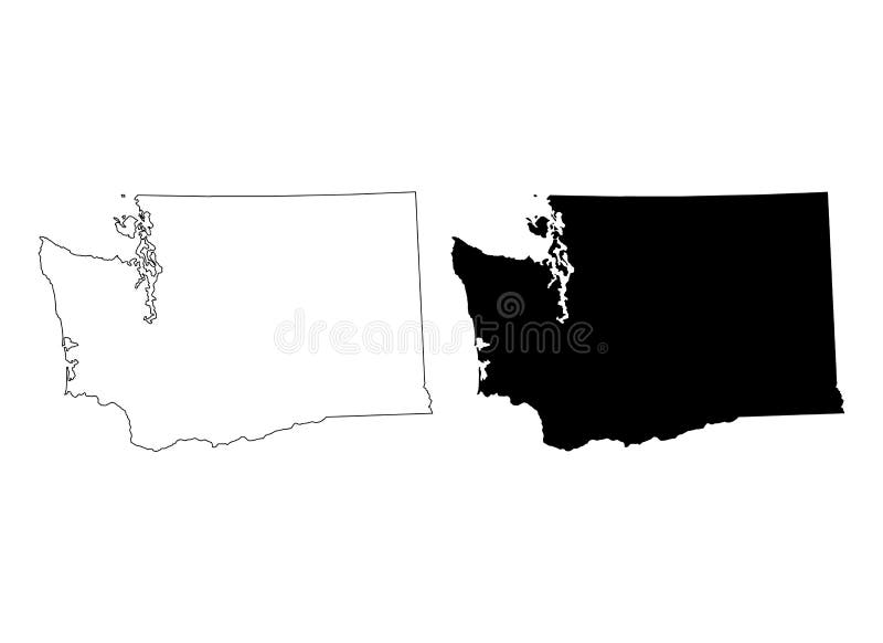 Washington Map Shape, United States of America. Flat Concept Icon ...