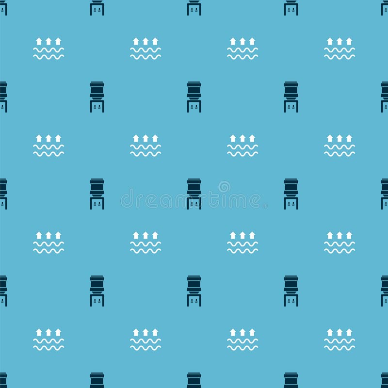 Set Water Cooler and Waves of Water and Evaporation on Seamless Pattern ...