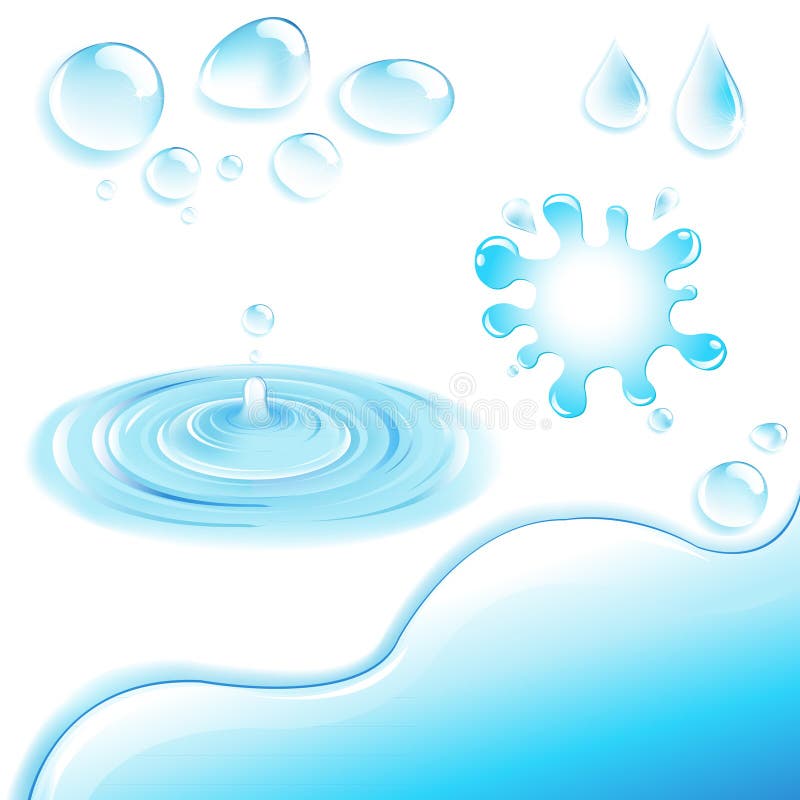 Set of Water Design Elements. Vector Stock Vector - Illustration of ...