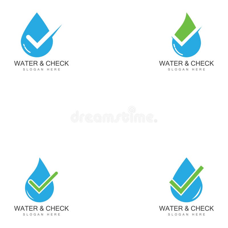 Set of Water Drop Check Mark Icon Vector Illustration Design Template ...
