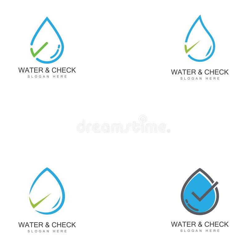 Set of Water Drop Check Mark Icon Vector Illustration Design Template ...