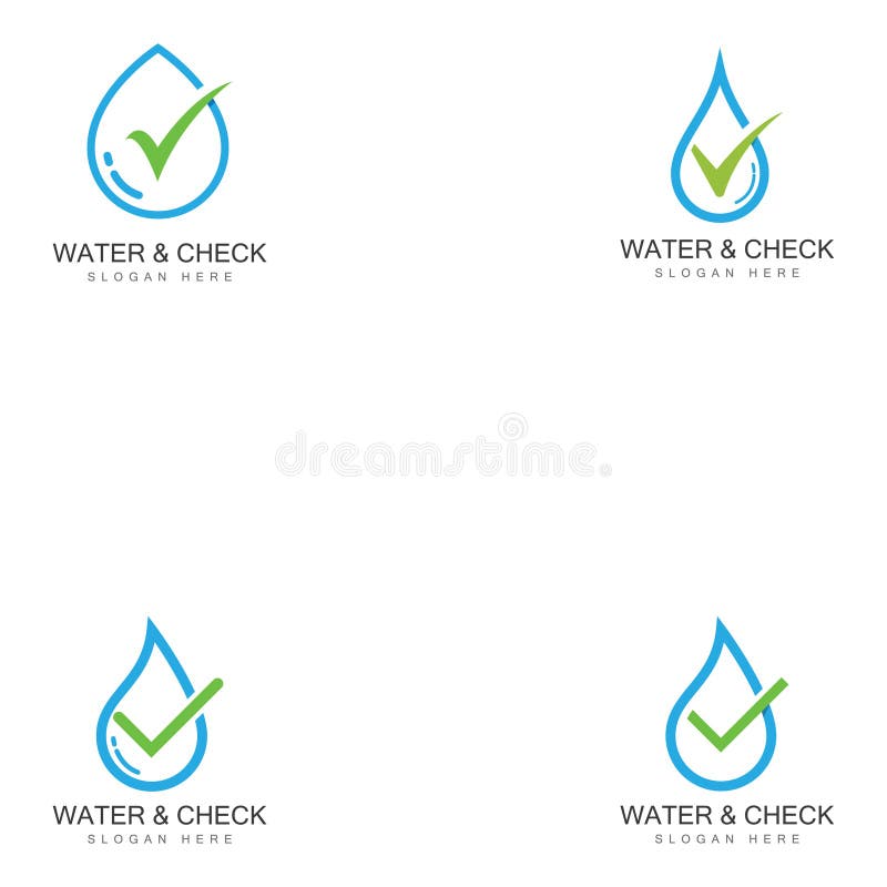 Set of Water Drop Check Mark Icon Vector Illustration Design Template ...
