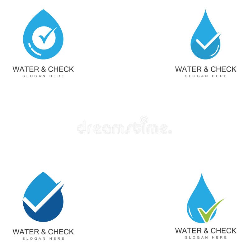 Set of Water Drop Check Mark Icon Vector Illustration Design Template ...
