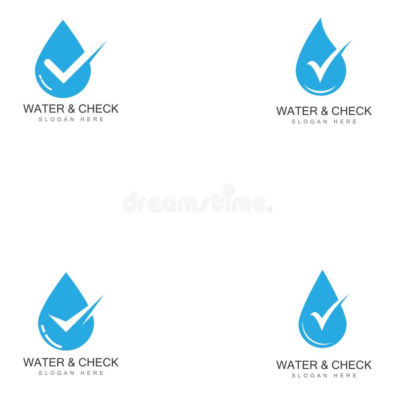 Set of Water Drop Check Mark Icon Vector Illustration Design Template ...