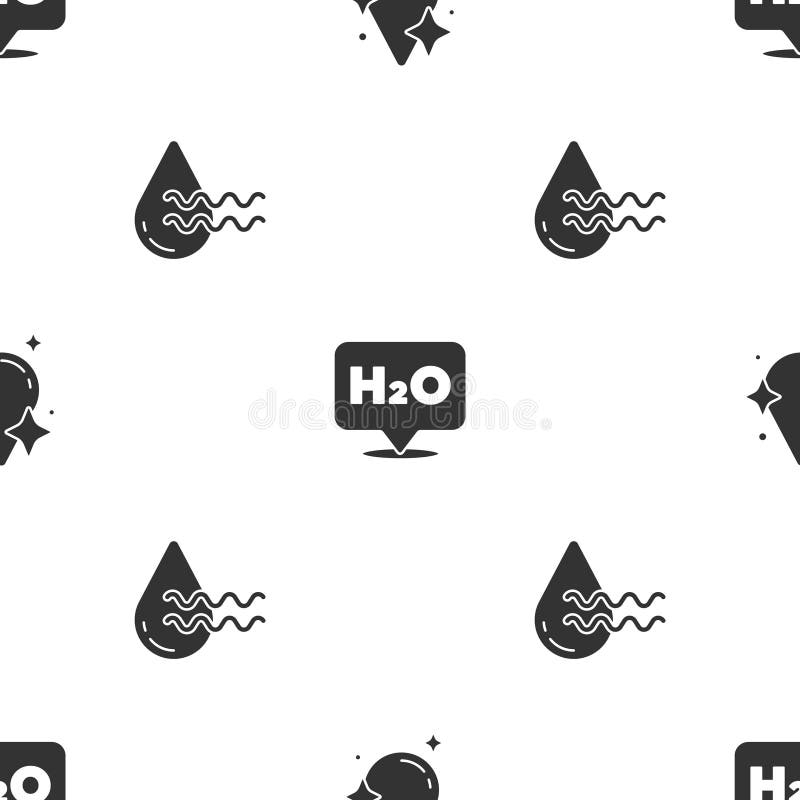 Set Water Drop, Chemical Formula for H2O and Recycle Clean Aqua on ...