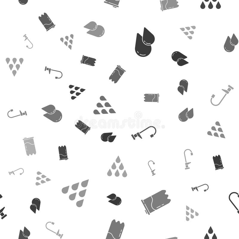 Set Water Drop, Filter Cartridge, Tap and on Seamless Pattern. Vector ...