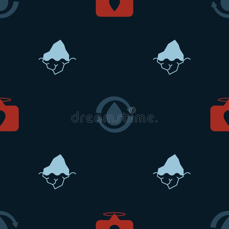 Set Water Drop with Location, Recycle Clean Aqua and Iceberg on ...