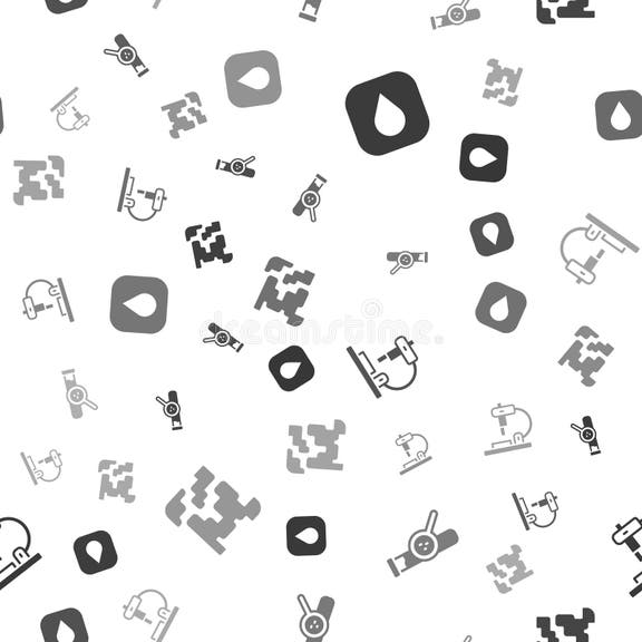 Set Water Drop, Test Tube and Flask, Microscope and Gaseous on Seamless ...