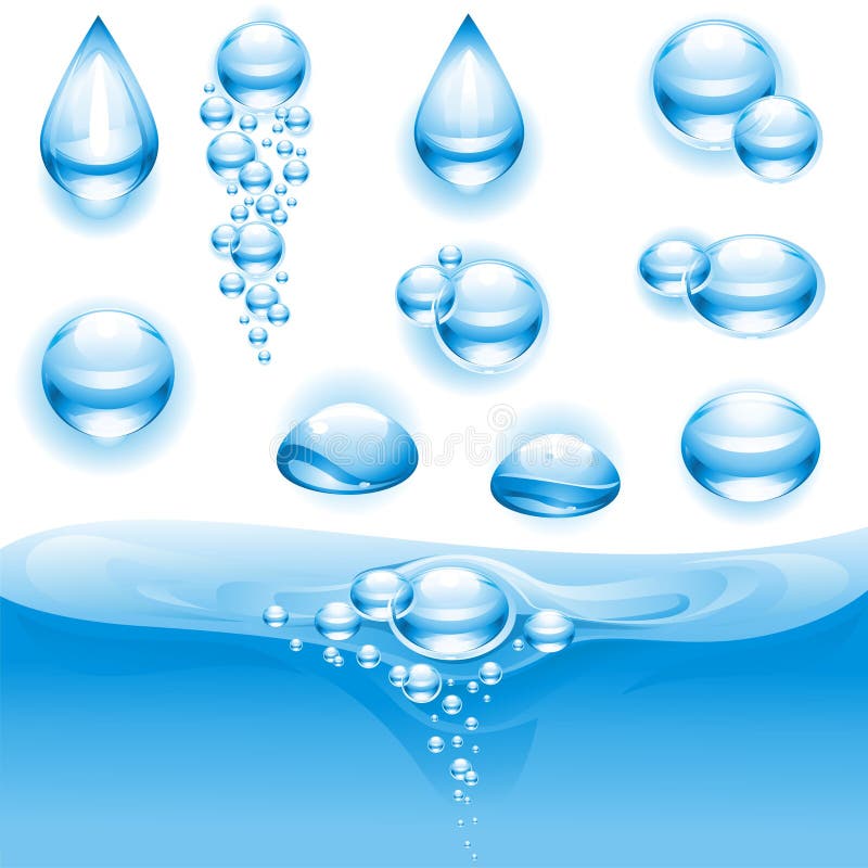 Set of water drops. stock vector. Illustration of growth - 18114015