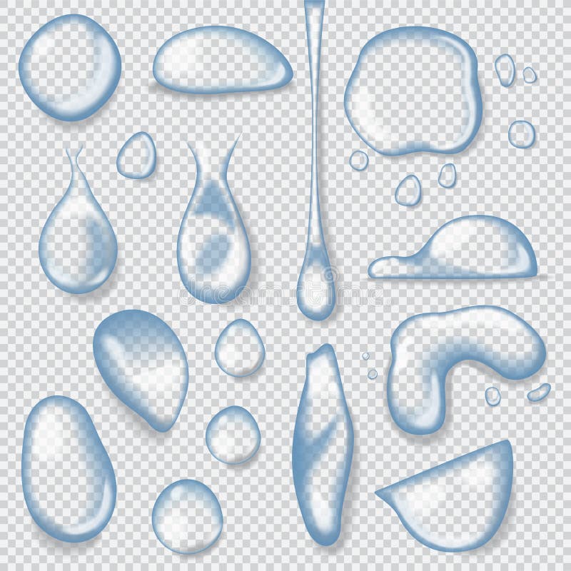 Set of Water Drops, Realistic Vector Stock Vector - Illustration of ...