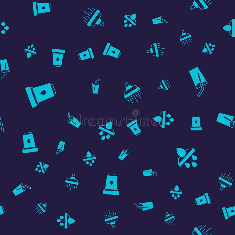 Set Water Filter Cartridge, Glass with Water, Shower and on Seamless ...