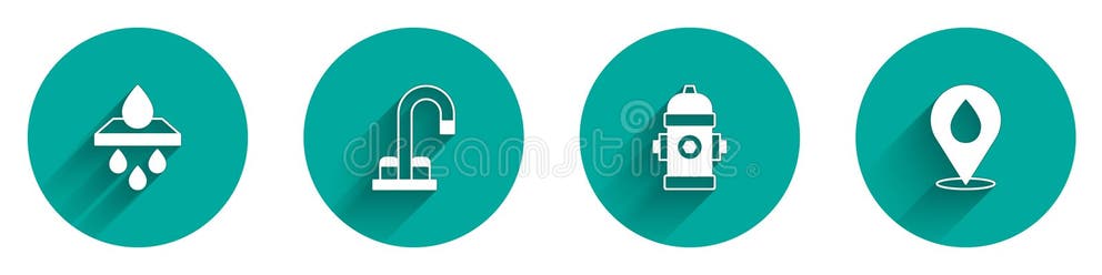 Set Water Filter Cartridge, Tap, Fire Hydrant and Drop with Location ...