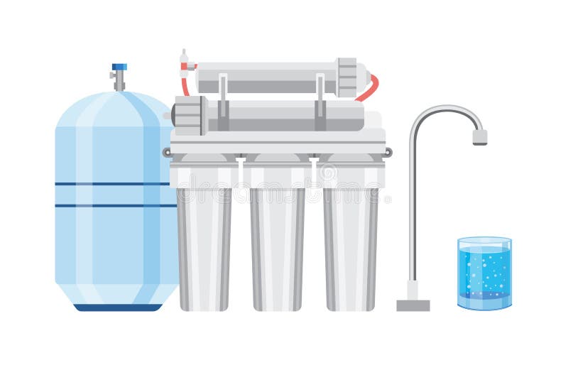 Set of Modern Water Filters a Flat Vector Isolated Illustration. Stock ...