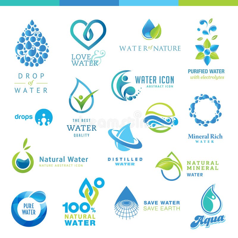 Set of Icons for All Types of Water Stock Vector - Illustration of ...