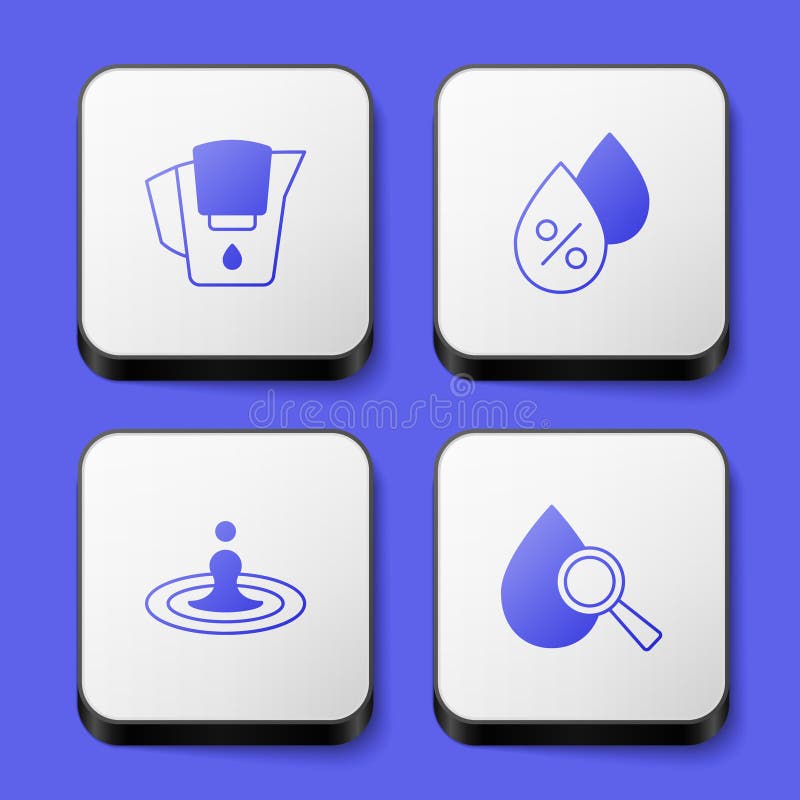 Set Water Jug with Filter, Drop Percentage, and Drop and Magnifying ...