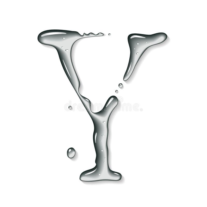 Water letter Y stock vector. Illustration of rain, fresh - 205427998