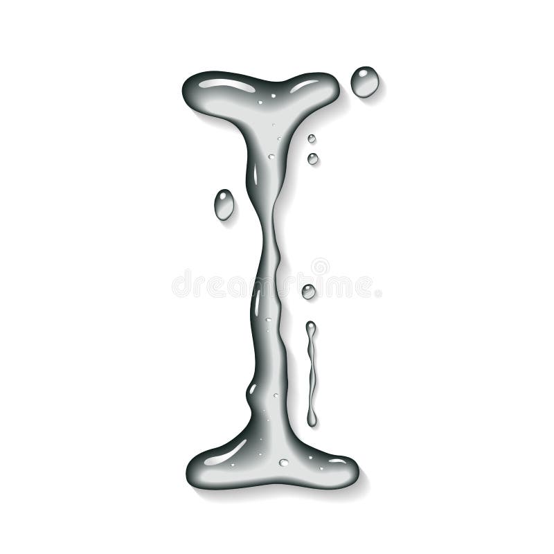 Water letter I stock vector. Illustration of element - 205427945