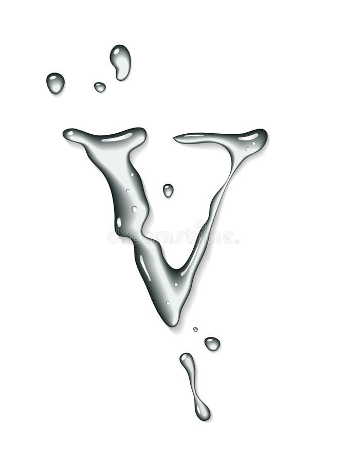 Water letter v stock illustration. Illustration of rain - 205428102