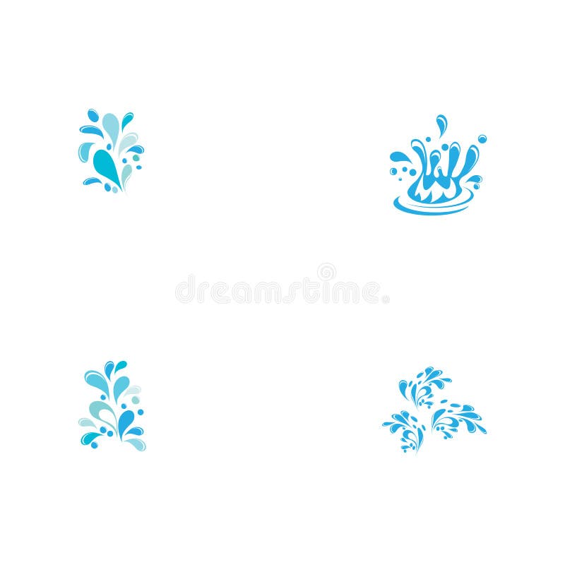 Set Water Splash Icon Vector Illustration Design Template Stock Vector ...