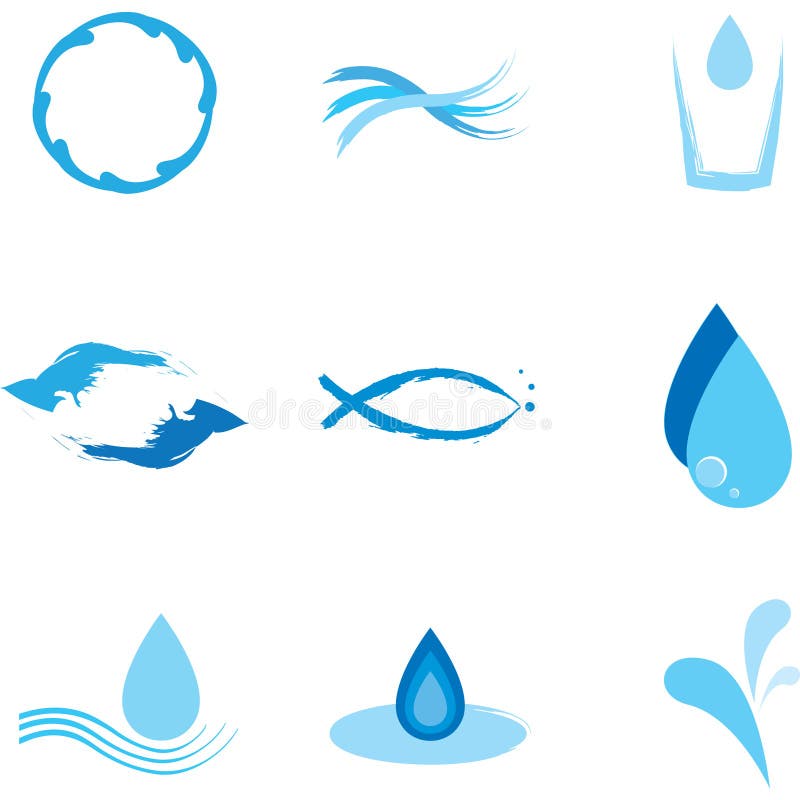 Set of Water Symbols stock vector. Illustration of concept - 25686385