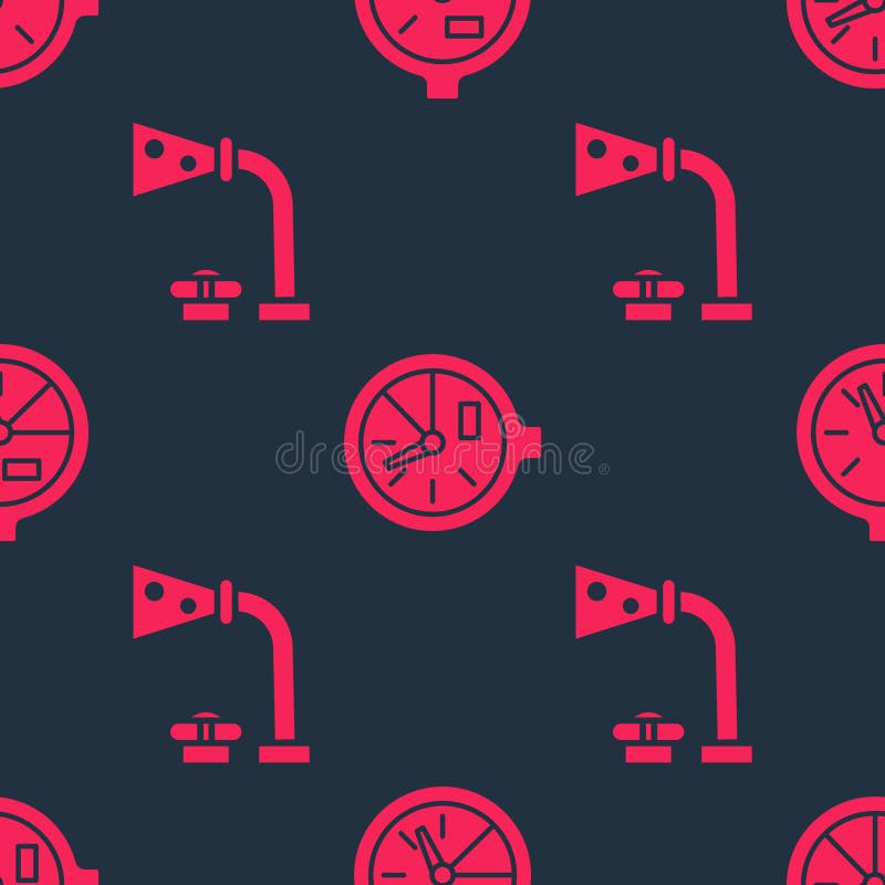 Set Water Tap and Water Meter on Seamless Pattern. Vector Stock Vector ...