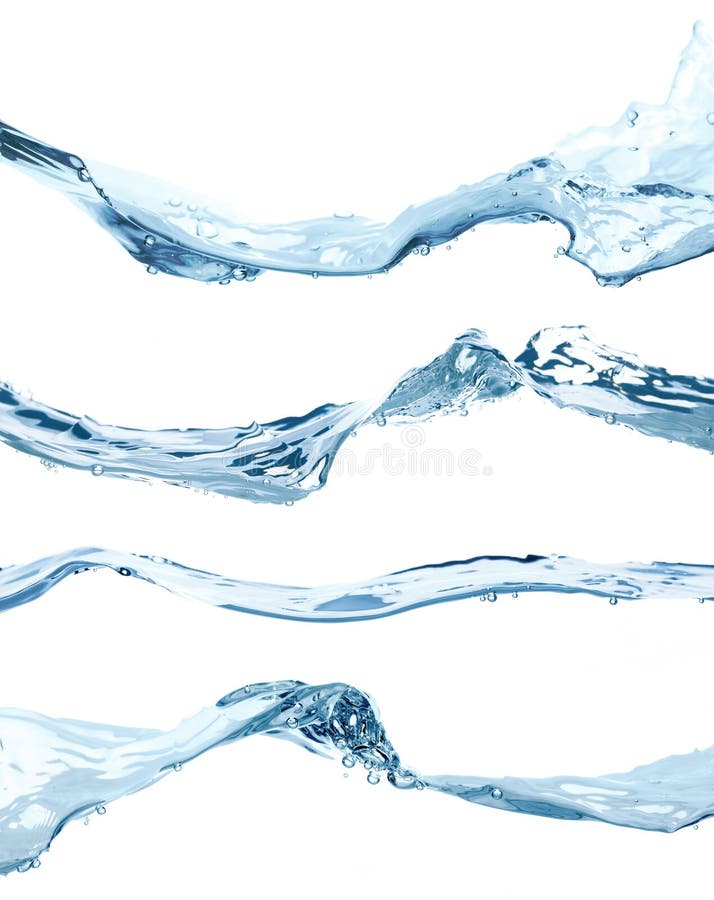 Set of Water Waves, Isolated on Transparent Background Stock Image ...