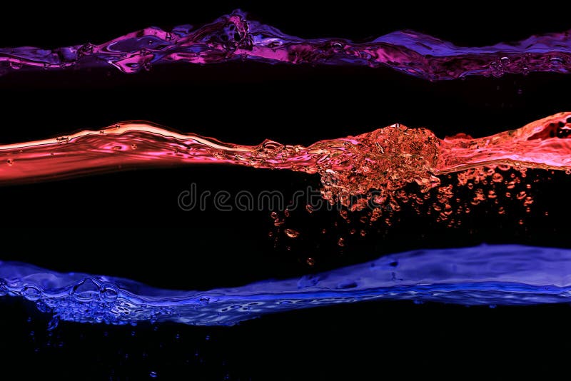 Set of Water Waves Violet, Pink and Blue Colors Stock Image - Image of ...