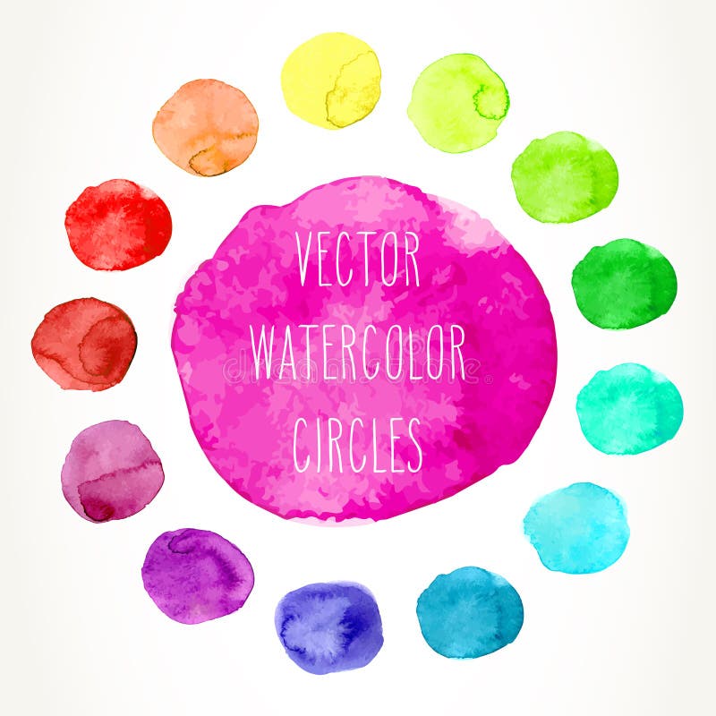 Set of watercolor circles stock vector. Illustration of pattern - 82196177