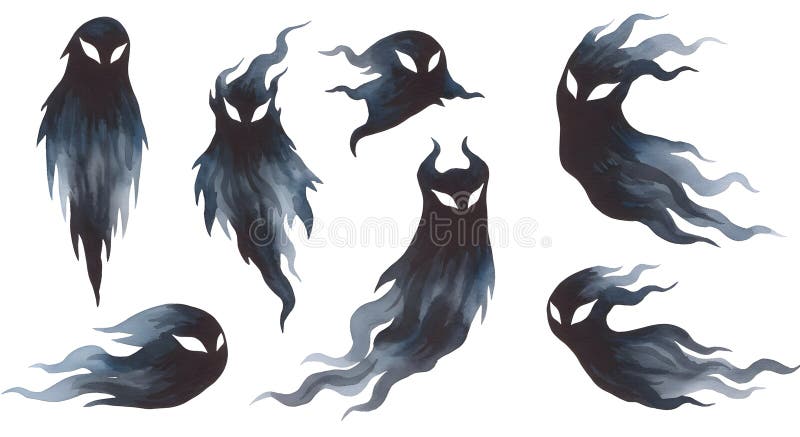 Spooky Ghost Collection stock illustration. Illustration of glowing ...