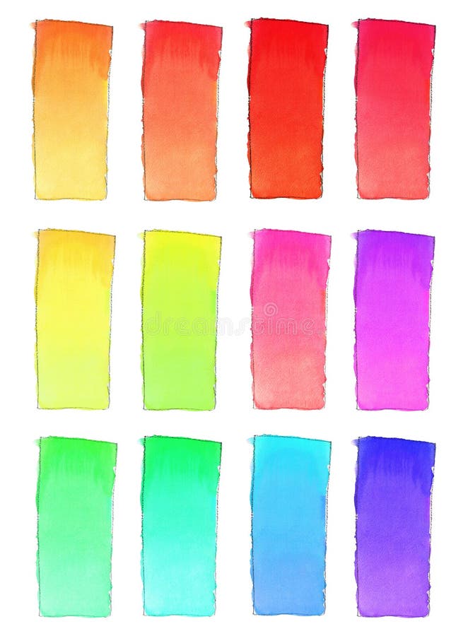 Set of 16 Watercolor Gradient Fill for Background. Texture of ...