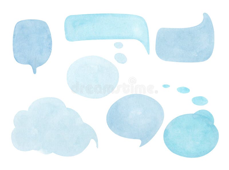 Set of Watercolor Hand Drawn Speech Bubbles Stock Illustration ... Set of Watercolor Hand Drawn Speech Bubbles Stock Illustration ...