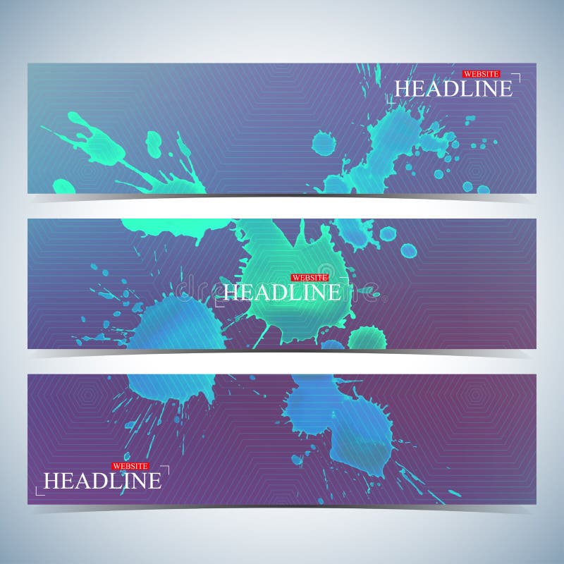 Set of Watercolor Horizontal Backgrounds. Modern Page Website Design ...