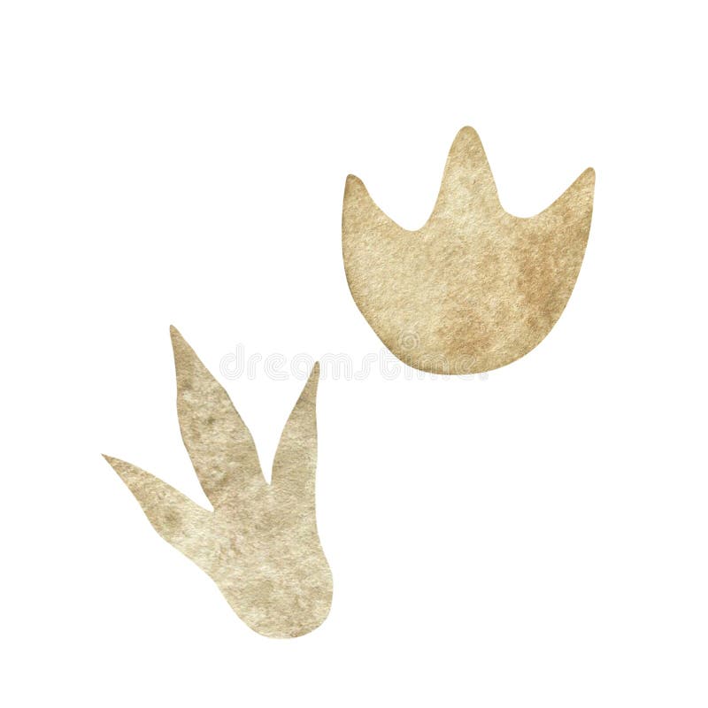 Set of Watercolor Illustrations with Stylized Cartoon Dinosaur ...