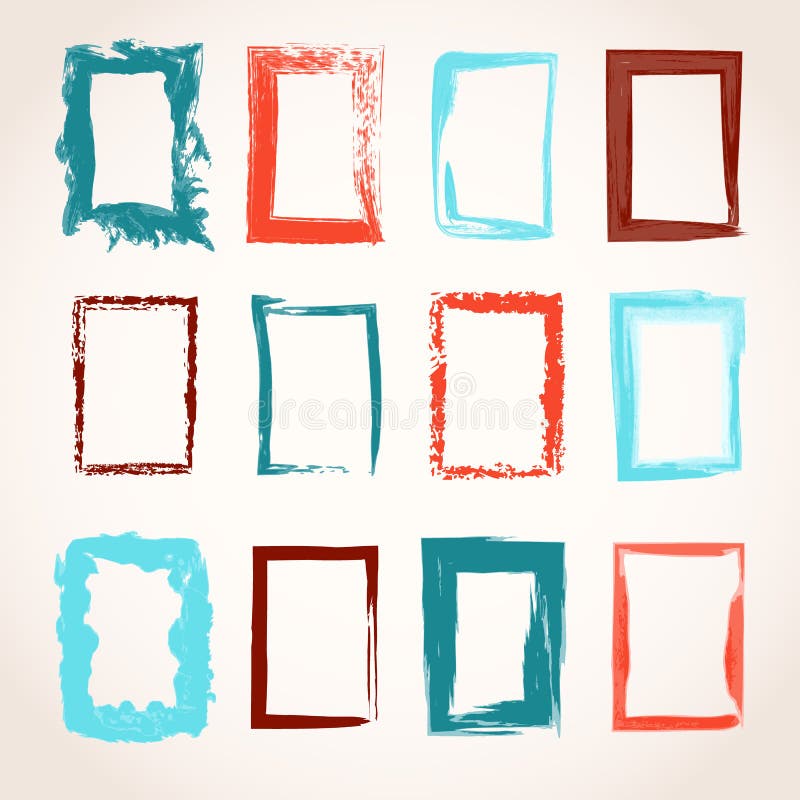 Vector Set Hand Drawn Rectangle, Felt-tip Pen Objects. Text Box and ...