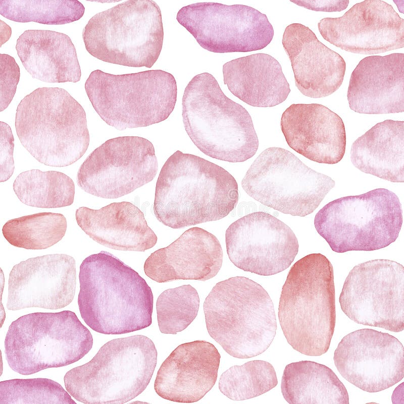 Set of Watercolor Multi-colored Stones. Seamless Pattern. Elements for ...