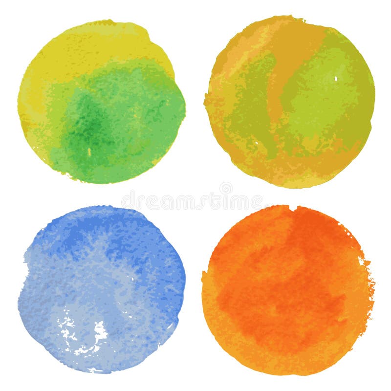Set of Watercolor Round Backgrounds. Stock Vector - Illustration of ...