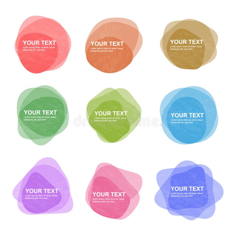 Set of Watercolor Stickers Vector Art Design Stock Vector ...