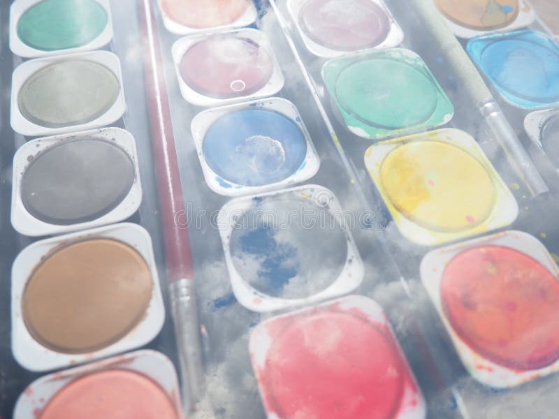 A Set of Watercolors of Different Colors for Drawing. Multicolored ...