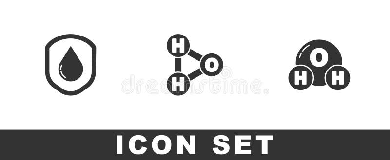 Set Waterproof, Chemical Formula for H2O and Icon. Vector Stock Vector ...