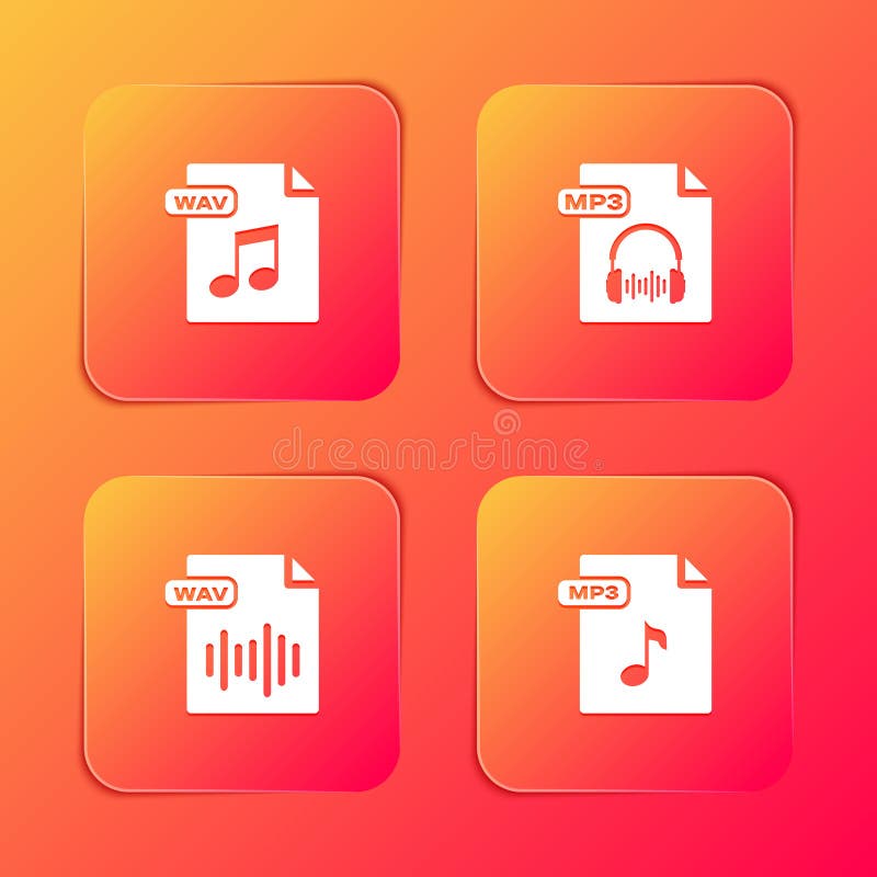 Set WAV File Document, MP3, and Icon. Vector Stock Vector ...