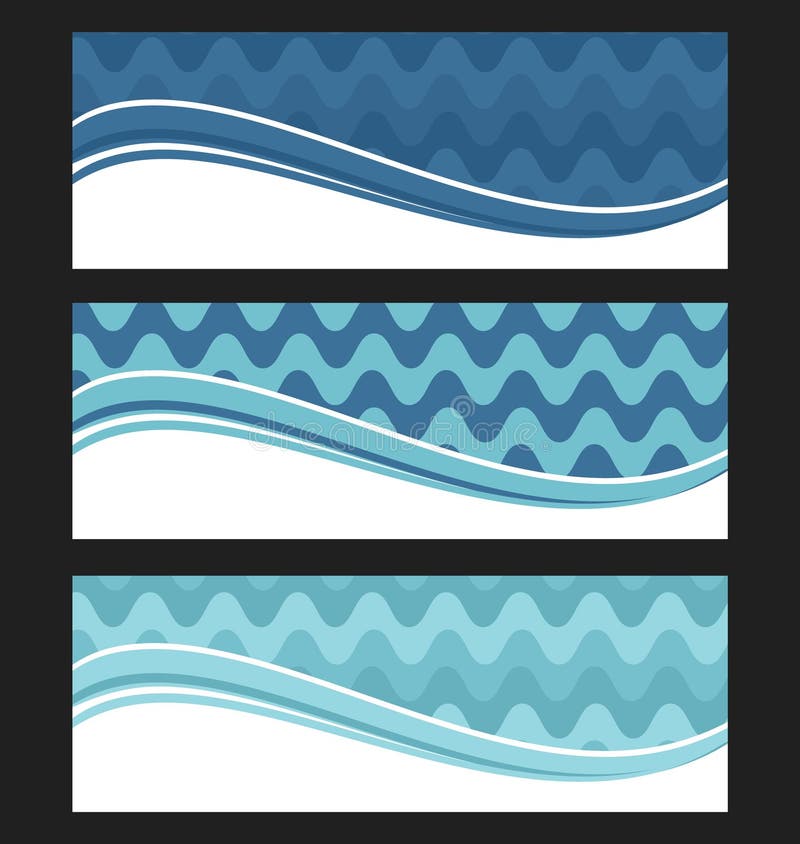 Set of Wave Background Banner or Header. Stock Vector - Illustration of ...