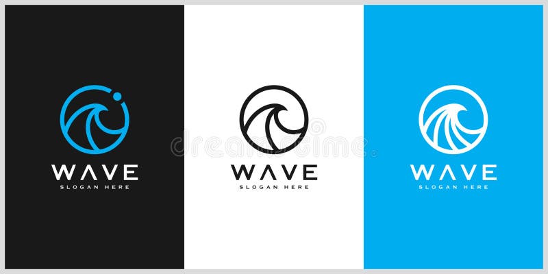 Set of Wave Circle Logo Vector Design Stock Vector - Illustration of ocean, sign: 229377241