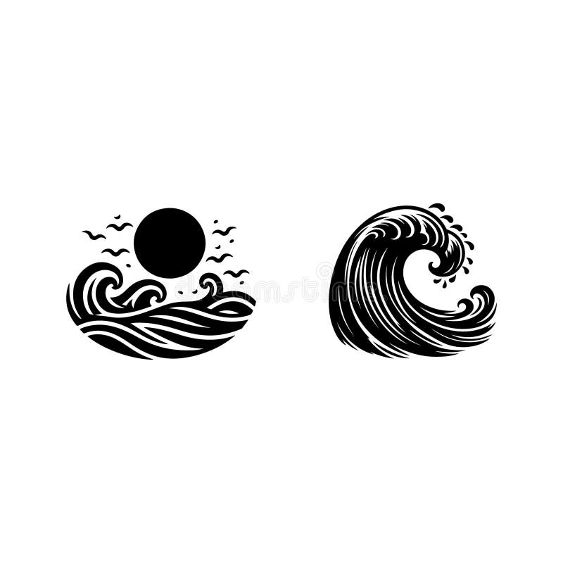 Set of wave icons stock illustration. Illustration of text - 363298579