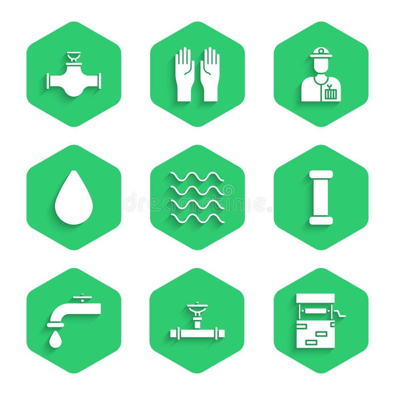 Set Wave, Industry Pipe and Valve, Well, Metallic, Water Tap, Drop ...