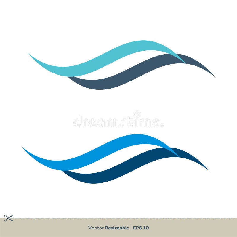 Set Wave Swoosh Icon Vector Logo Template Illustration Design Stock ...