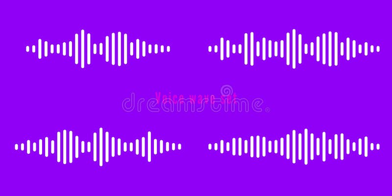 Set Waves of the Equalizer Sound Isolated on Red Background. Set White ...
