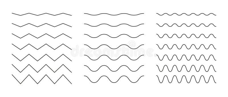 Set of Waves Line. Wave Ornament Patterns. Water, River, Symbol. Wave ...