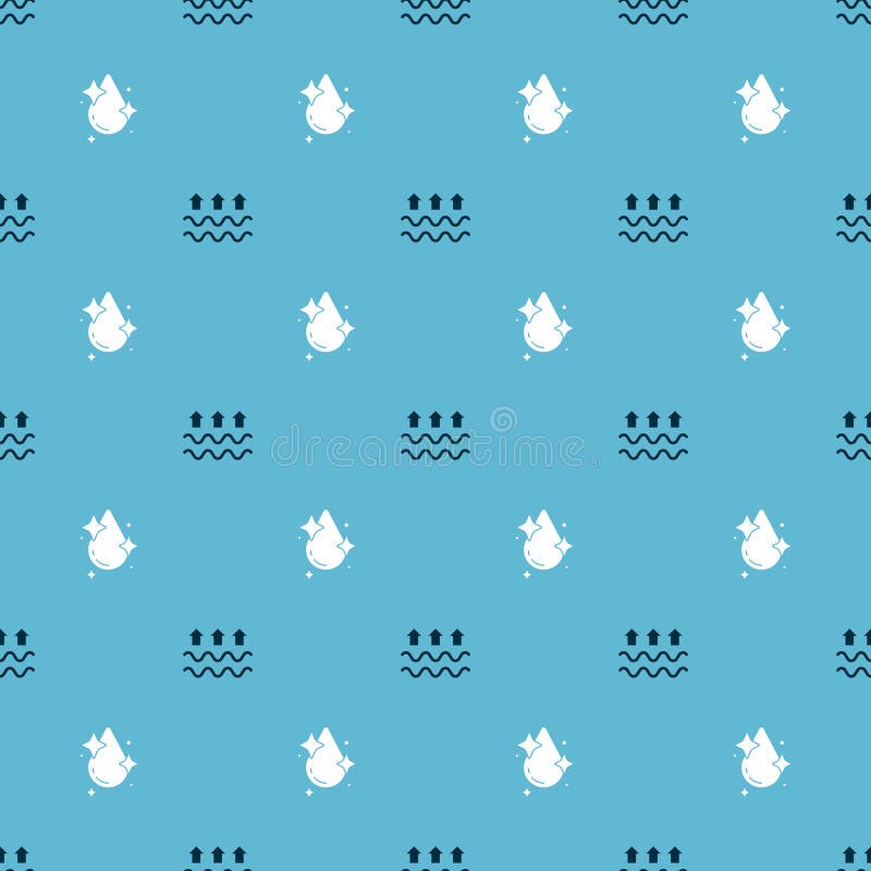 Set Waves of Water and Evaporation and Water Drop on Seamless Pattern ...